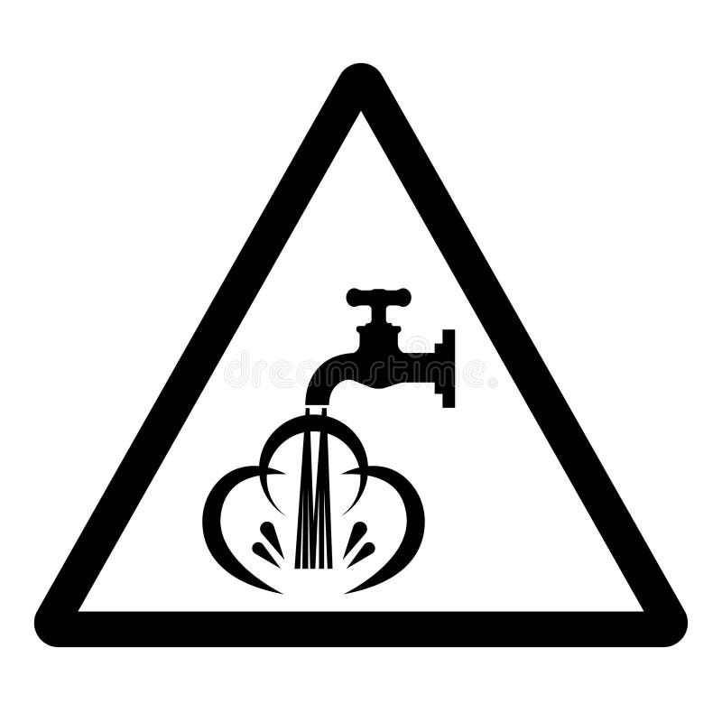 Warning Hot Water Symbol Sign, Vector Illustration, Isolate on White ...
