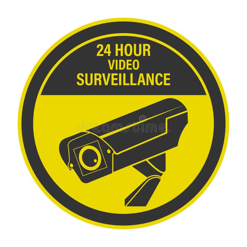 WARNING 24-hour Video Surveillance. a Sign, Sign or Sticker with a ...