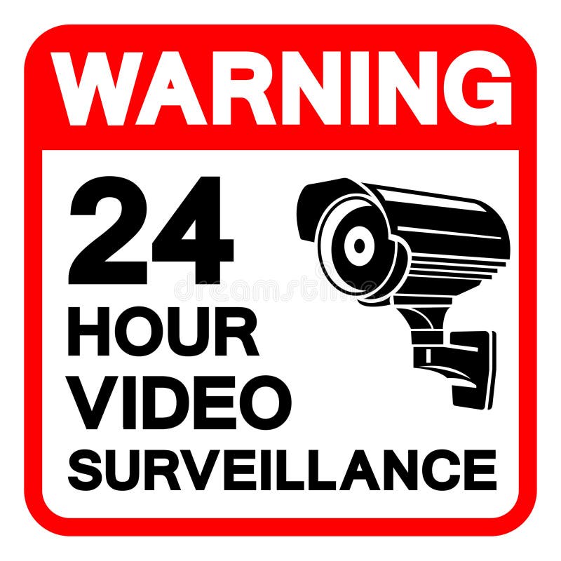Warning 24 Hour Video Surveillance Symbol Sign, Vector Illustration ...