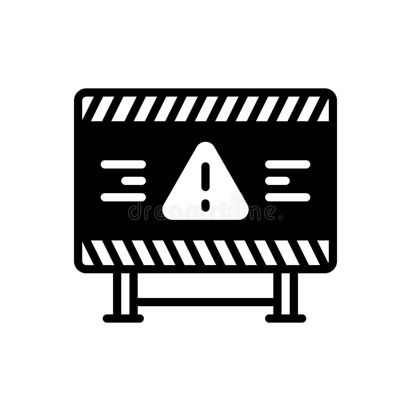 Black Solid Icon for Warning, Alert and Hazard Stock Vector ...