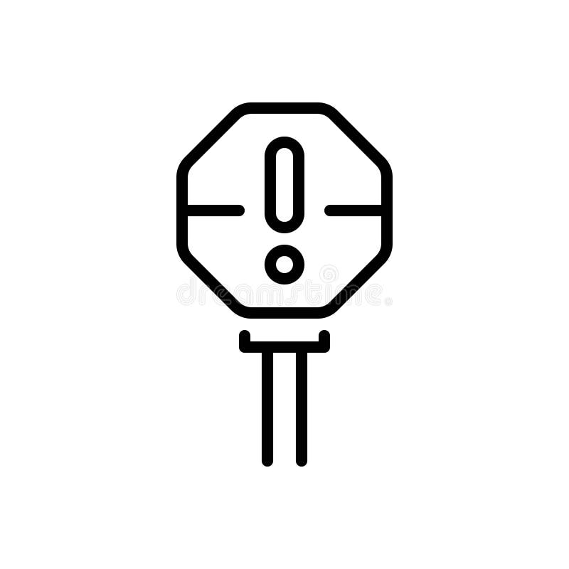 Black Line Icon for Warning, Forewarning and Alert Stock Vector ...