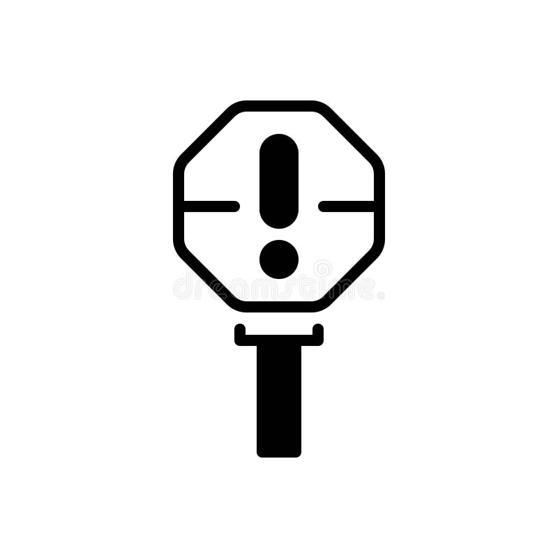 Black Solid Icon for Warning, Forewarning and Risk Stock Vector ...