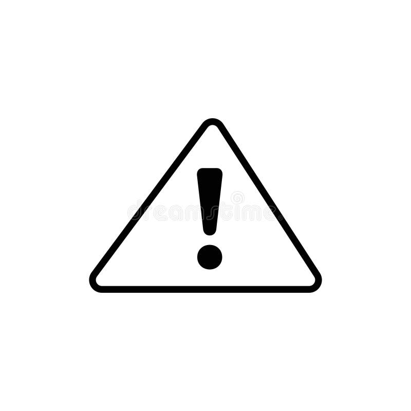 Warning Icon Thin Line Art Isolated Stock Illustration - Illustration ...