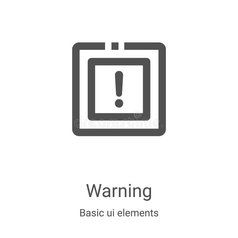 Warning Icon Vector from Basic Ui Elements Collection. Thin Line ...