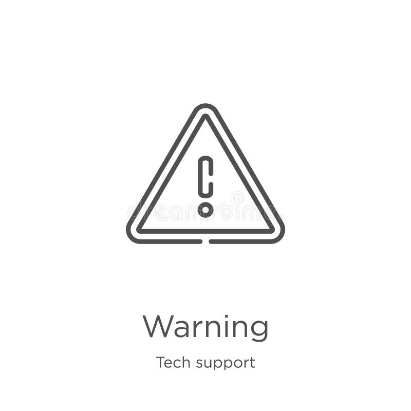 Warning Icon Vector from Auto Collection. Thin Line Warning Outline ...