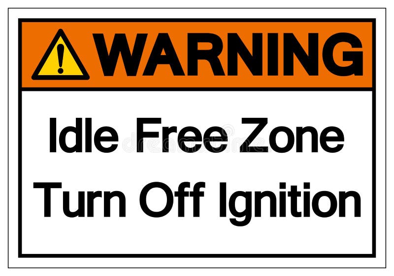 Warning Idle Free Zone Turn Off Ignition Symbol Sign ,Vector ...