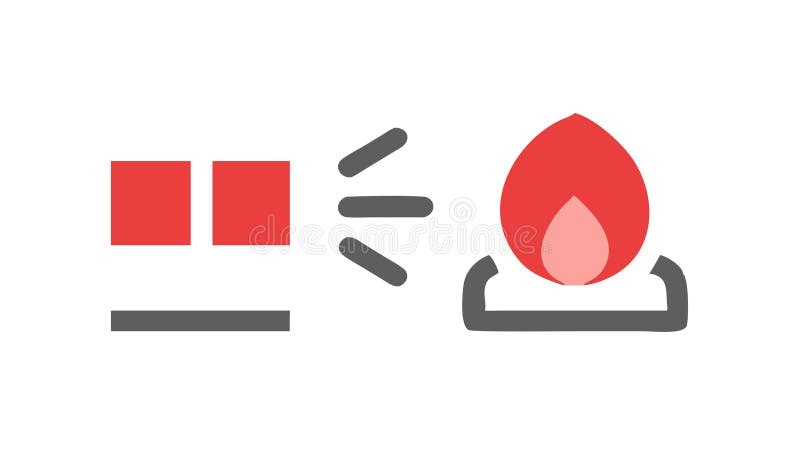 Warning Indicator with Flame Fire Alert Symbol Graphic , Vector Design ...