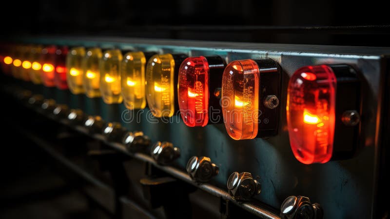 Warning indicator lights stock illustration. Illustration of panel ...