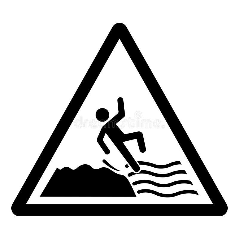 Warning Slippery Slope Hazard Symbol Sign,Vector Illustration, Isolate ...
