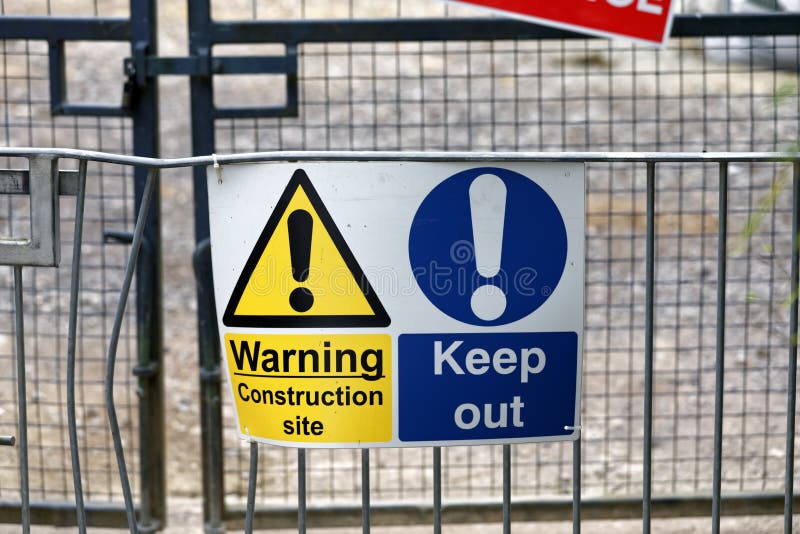 Warning Keep Out Construction Site Sign Editorial Photography - Image ...