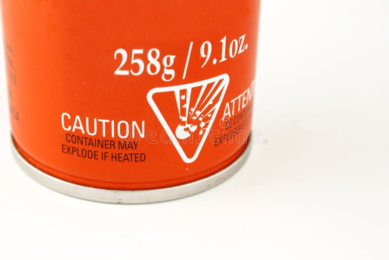 Labels on Side of Aerosol Can Stock Image - Image of biohazard, symbol ...