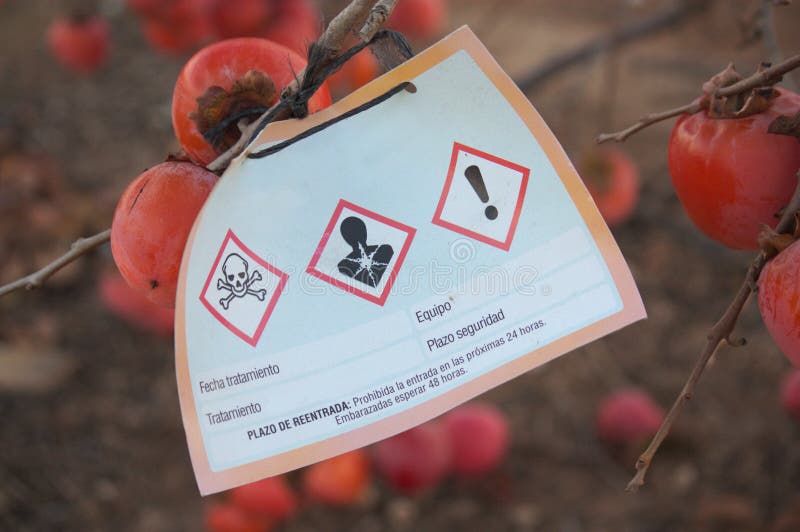 Warning Label that Fields Have Been Sprayed Stock Image - Image of ...