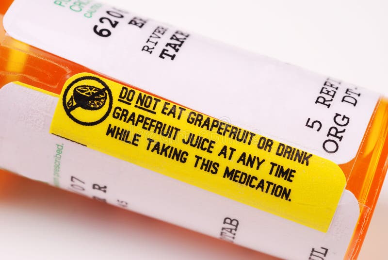 Warning Label - Grapefruit stock photo. Image of pharmacy - 4253586