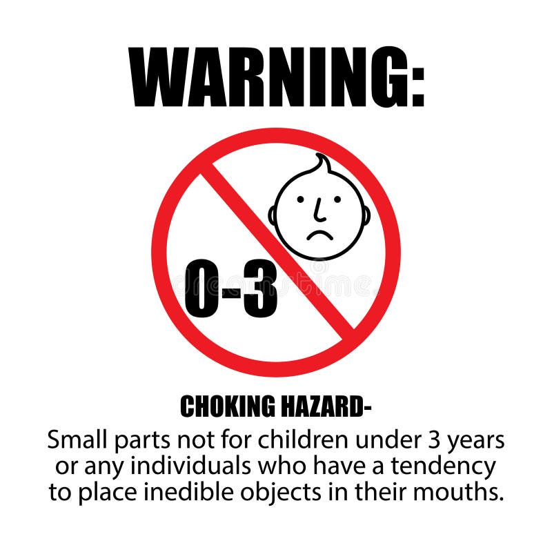 Warning Label Icon. Bold 0 Three Text. Red No Symbol. Minimal Choking ...