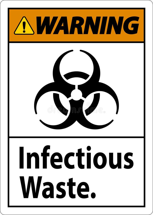 Warning Label Infectious Waste Sign Stock Vector - Illustration of ...