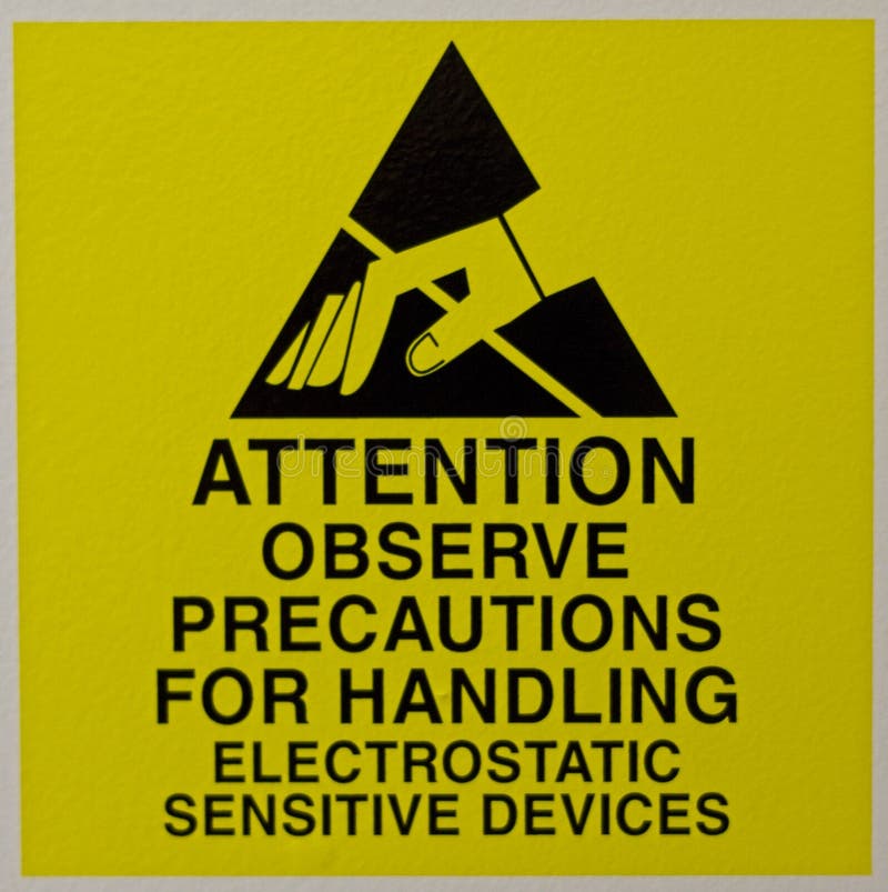 Warning Label on Sensitive Electronic Device Stock Image - Image of ...