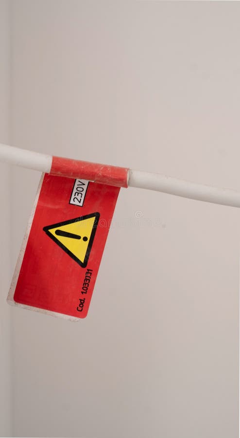 Warning Label for Voltage on the Wire Stock Image - Image of carefully ...