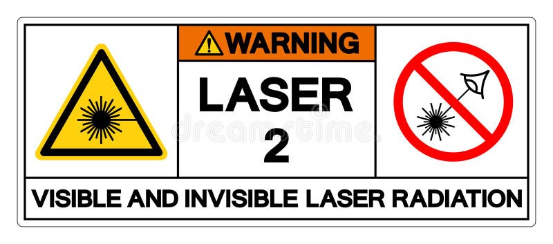 Warning Laser 2 Visible and Invisible Laser Radiation Symbol Sign ...
