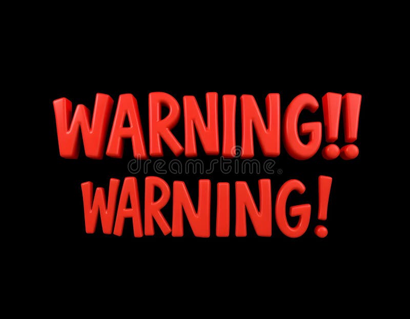 Warning Lettering Text in Red Color Stock Illustration - Illustration ...