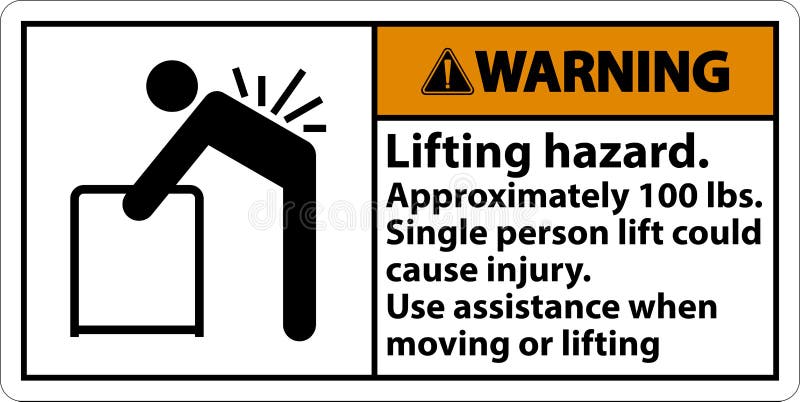Warning Lifting Hazard Symbol Sign, Vector Illustration, Isolate on ...