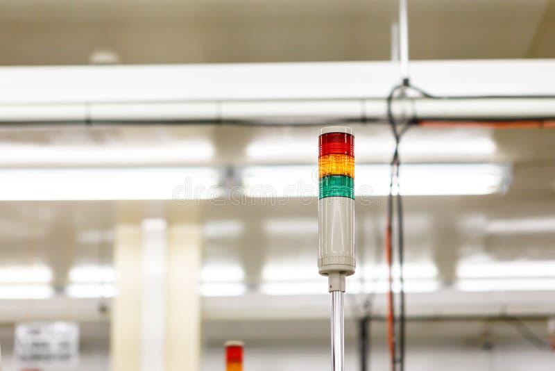 Warning Light Alarm for Machine Working Stock Image - Image of closeup ...