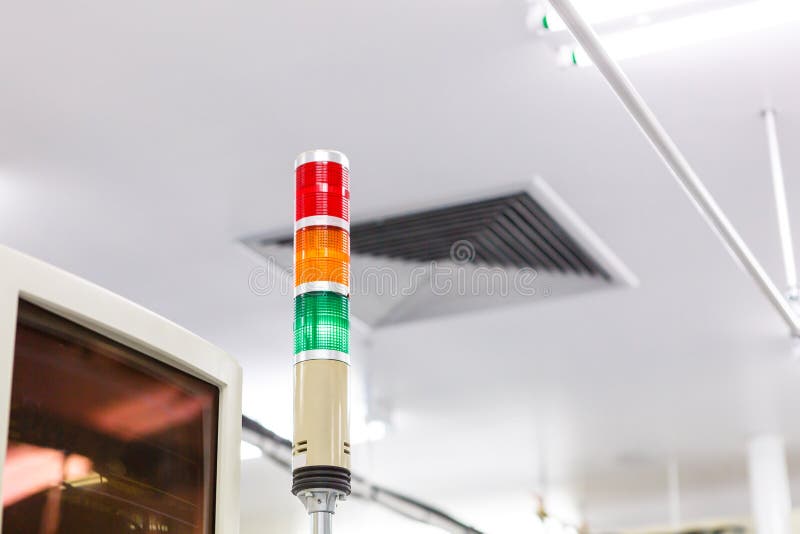 Warning Light Alarm for Machine Working Stock Image - Image of closeup ...