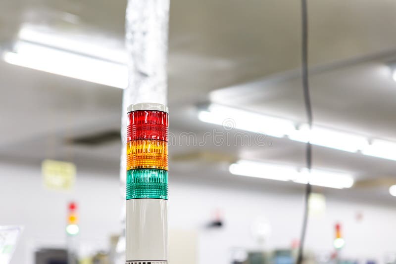Warning Light Alarm for Machine Working Stock Photo - Image of lamp ...