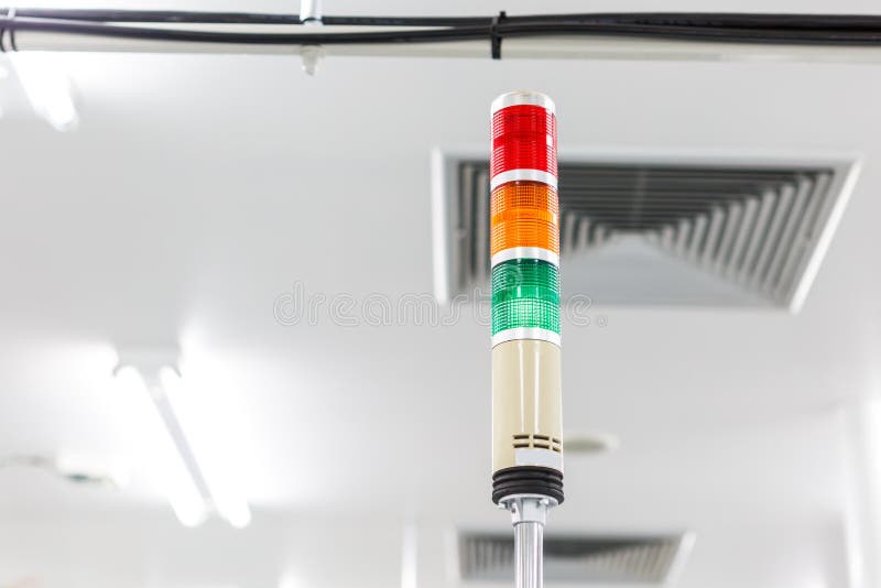 Warning Light Alarm for Machine Working Stock Image - Image of factory ...