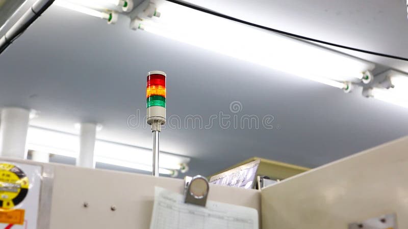 Red Warning Lamp Alarm Light Stock Video - Video of green, detector ...