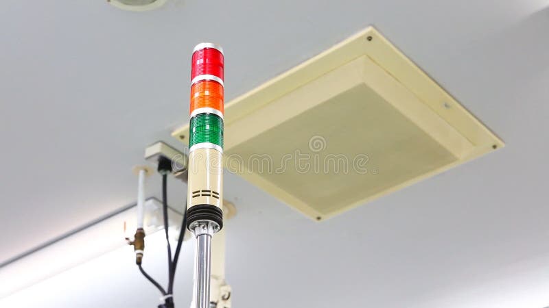 Warning Light Alarm in Cycle, Machine Working on Manufacture Stock ...