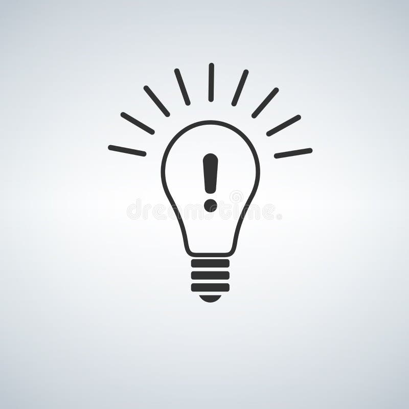 Exclamation Mark in Lightbulb Stock Vector - Illustration of design ...