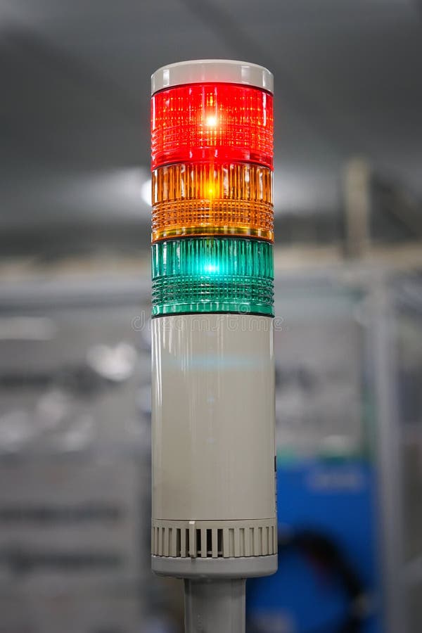 Warning Light for Electrical Control Stock Photo - Image of effect ...
