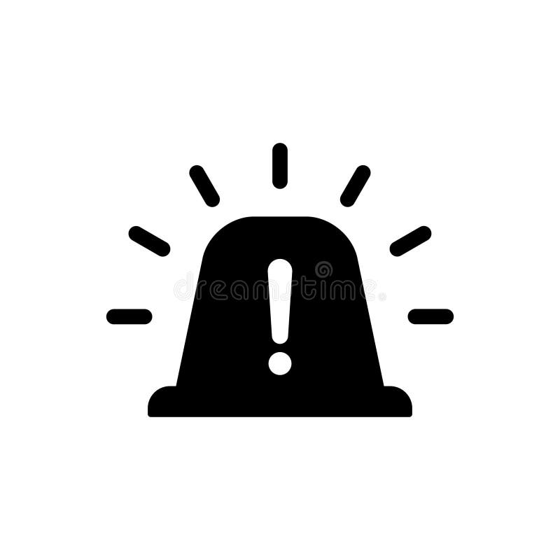 Warning Light with Exclamation Mark Icon. Emergency Siren Sign Symbol ...