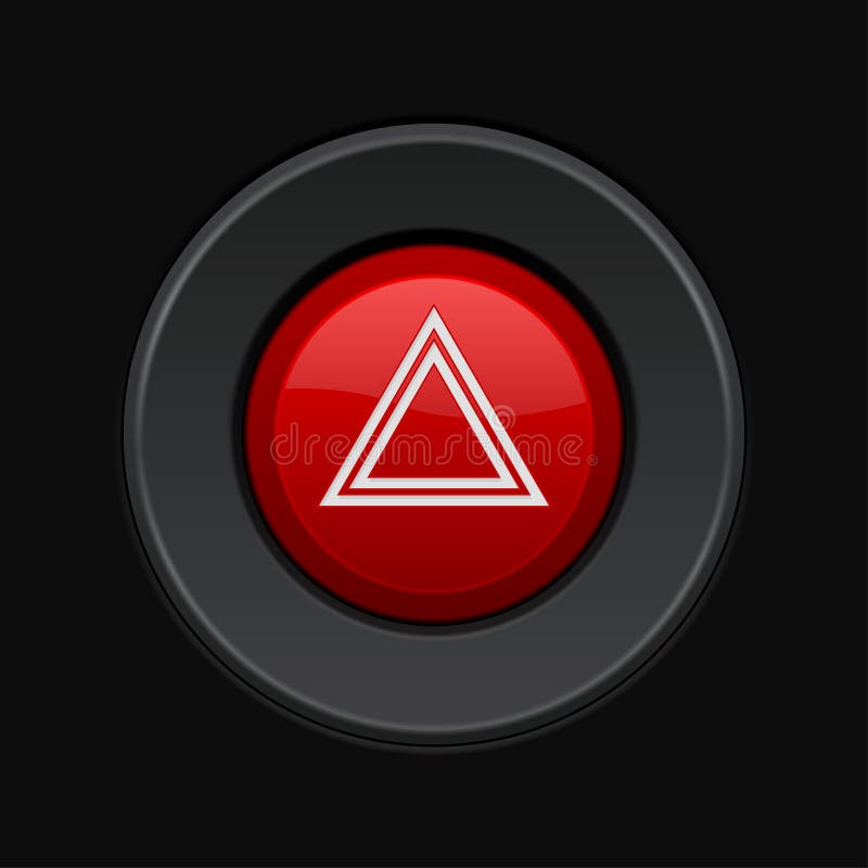 Warning Light Red Button. Car Dashboard Element Stock Vector ...