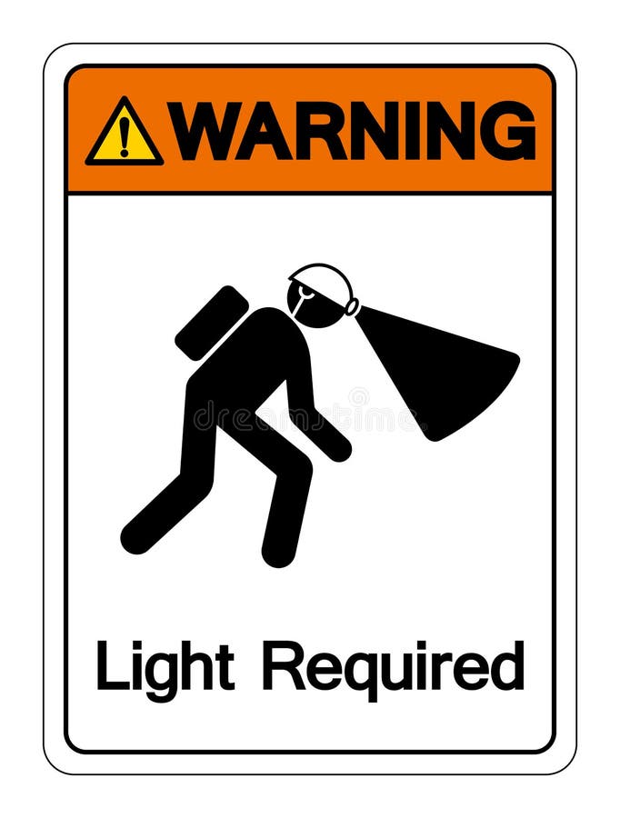 Warning Light Required Symbol Sign ,Vector Illustration, Isolate on ...