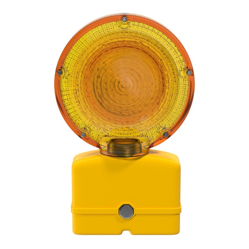 Warning Light in Yellow, Construction Site is Protected by Fence with ...