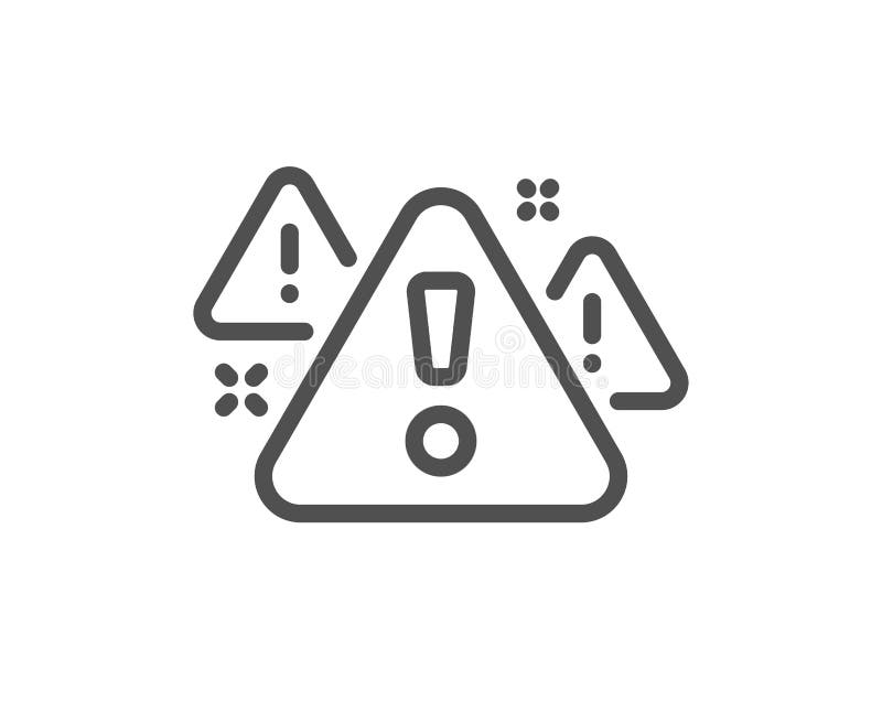 Warning Line Icon. Attention Triangle Sign. Vector Stock Vector - Illustration of attention ...