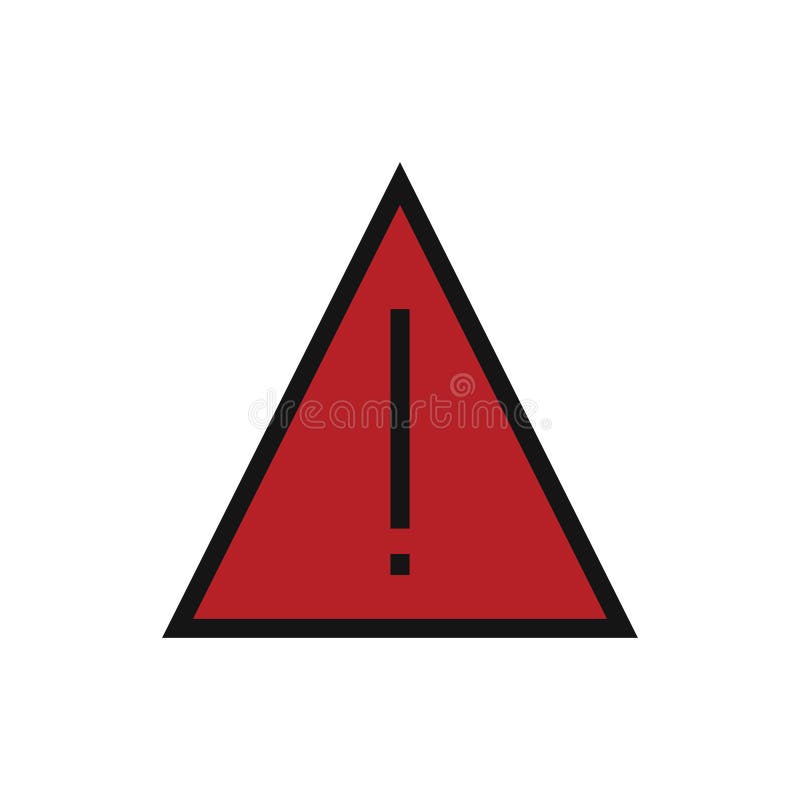 Warning Line Icon Isolated on White Background. Black Flat Thin Icon on ...