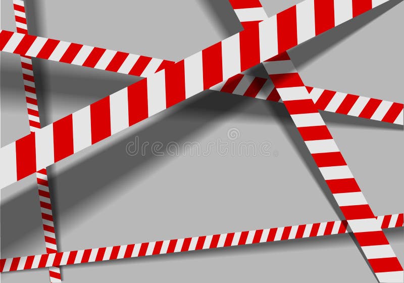 Warning Red Sign with White Rectangular Lines. Abstract Backdrop with ...