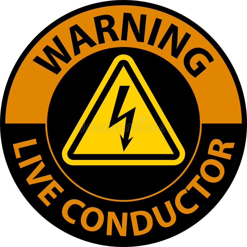 Warning Live Conductor Sign on White Background Stock Vector ...