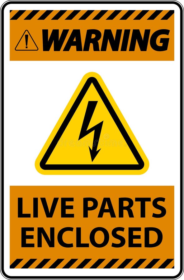 Warning Live Parts Enclosed Sign on White Background Stock Vector ...