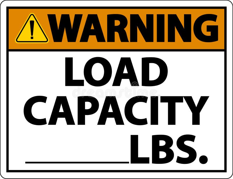 Warning Load Capacity Label Sign on White Background Stock Vector ...