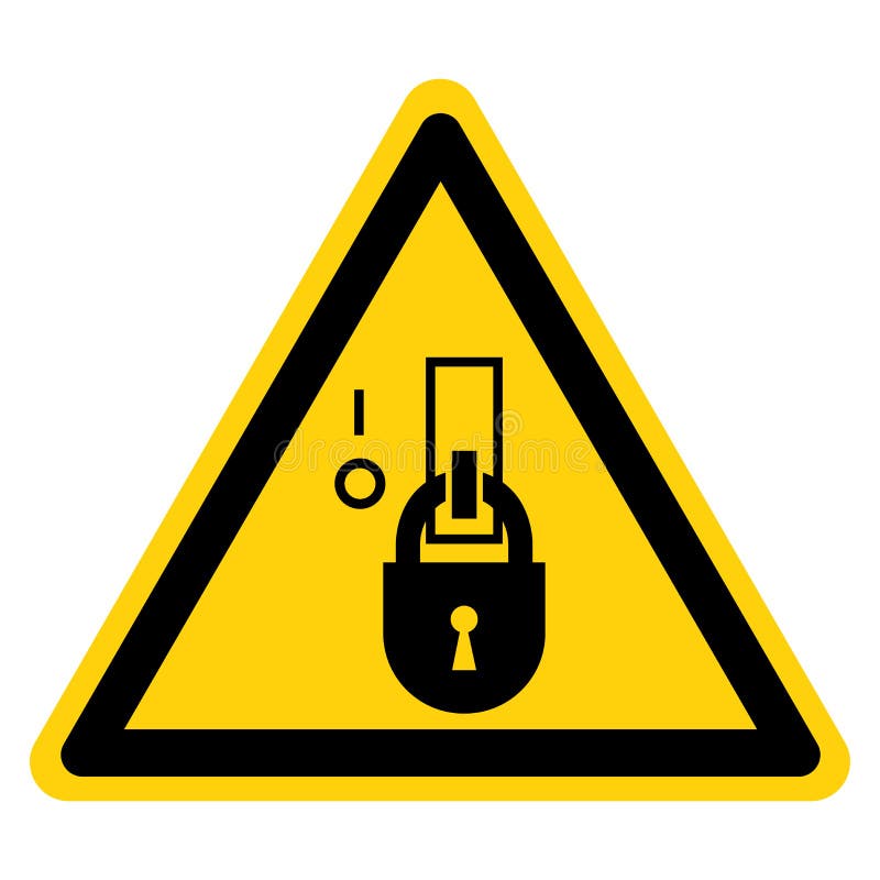 Lock Out in De-Energized State Symbol Sign,Vector Illustration ...