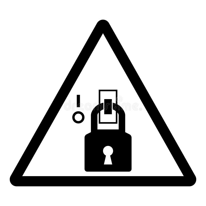 Warning Lock Out Label Sign on White Background Stock Vector ...