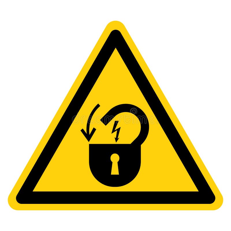 Warning Lock Out Label Sign on White Background Stock Vector ...