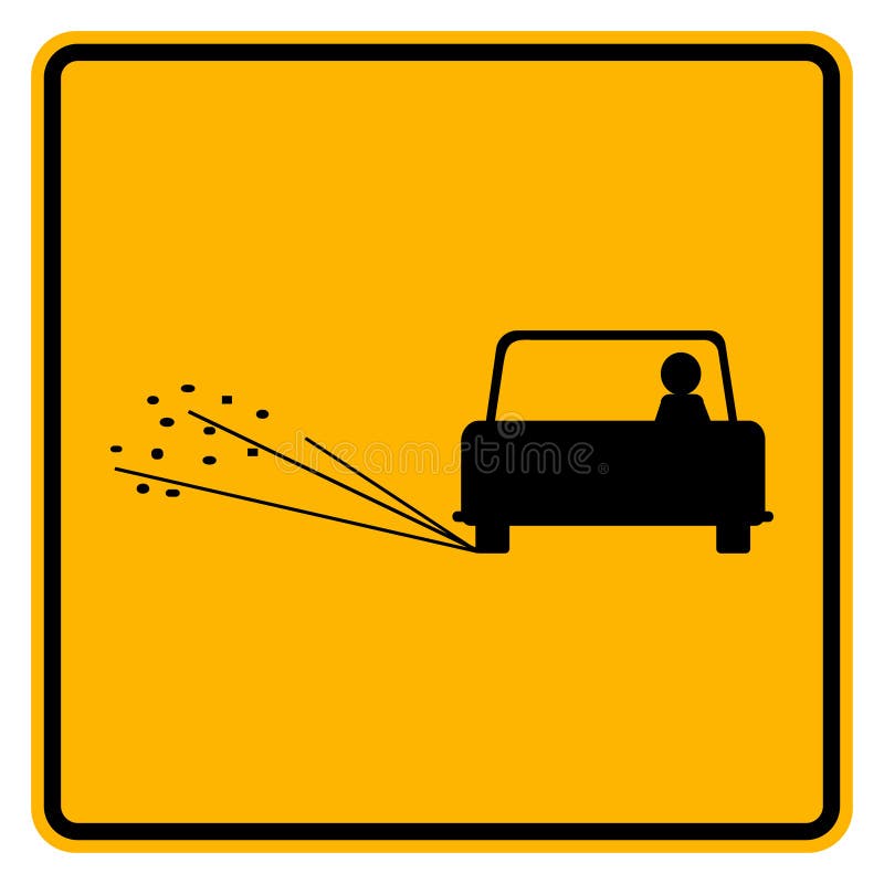 Warning Loose Chippings Traffic Road Sign,Vector Illustration, Isolate ...