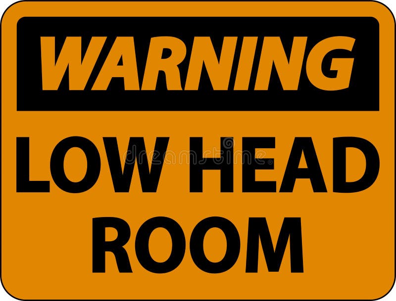 Warning Low Head Room Sign on White Background Stock Vector ...