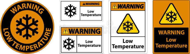 Warning Low Temperature Symbol and Text Safety Sign Stock Vector ...
