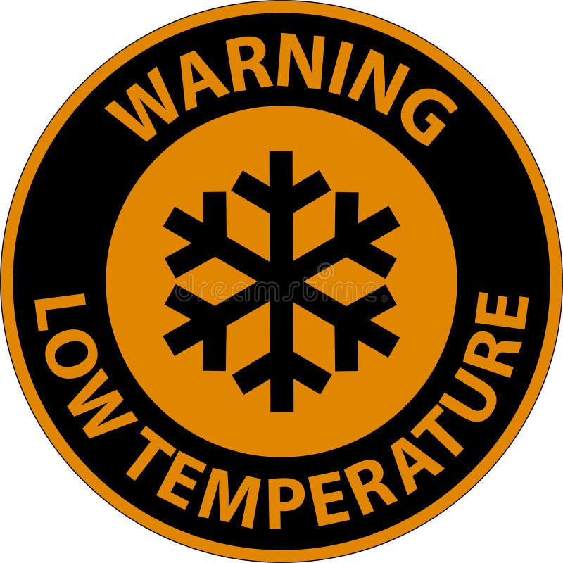 Warning Low Temperature Symbol and Text Safety Sign Stock Vector ...