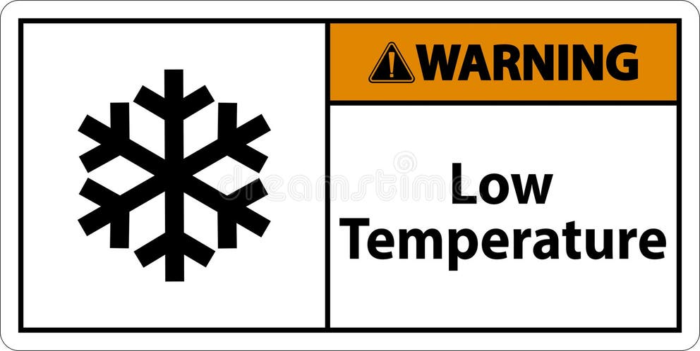 Warning Low Temperature Symbol and Text Safety Sign Stock Vector ...